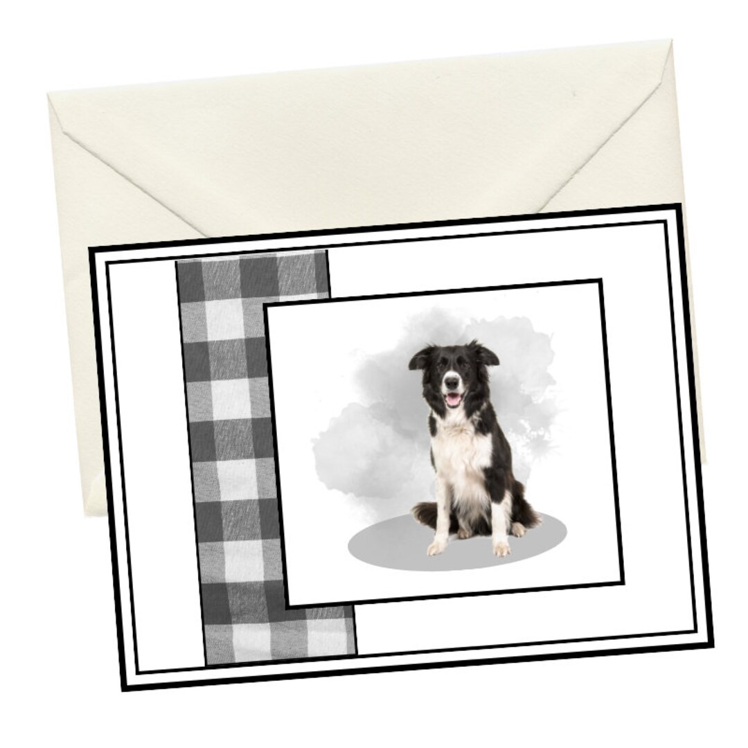 Border Collie Dog Note Cards, Greeting Card, Stationary Gift Set, Blank ...