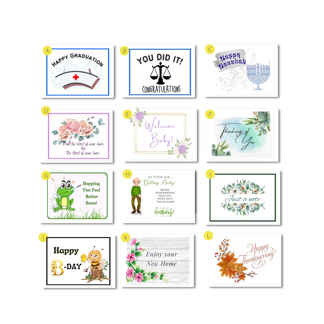 Greeting Card Variety Pack, Greeting Card Assortment, Generic Cards ...