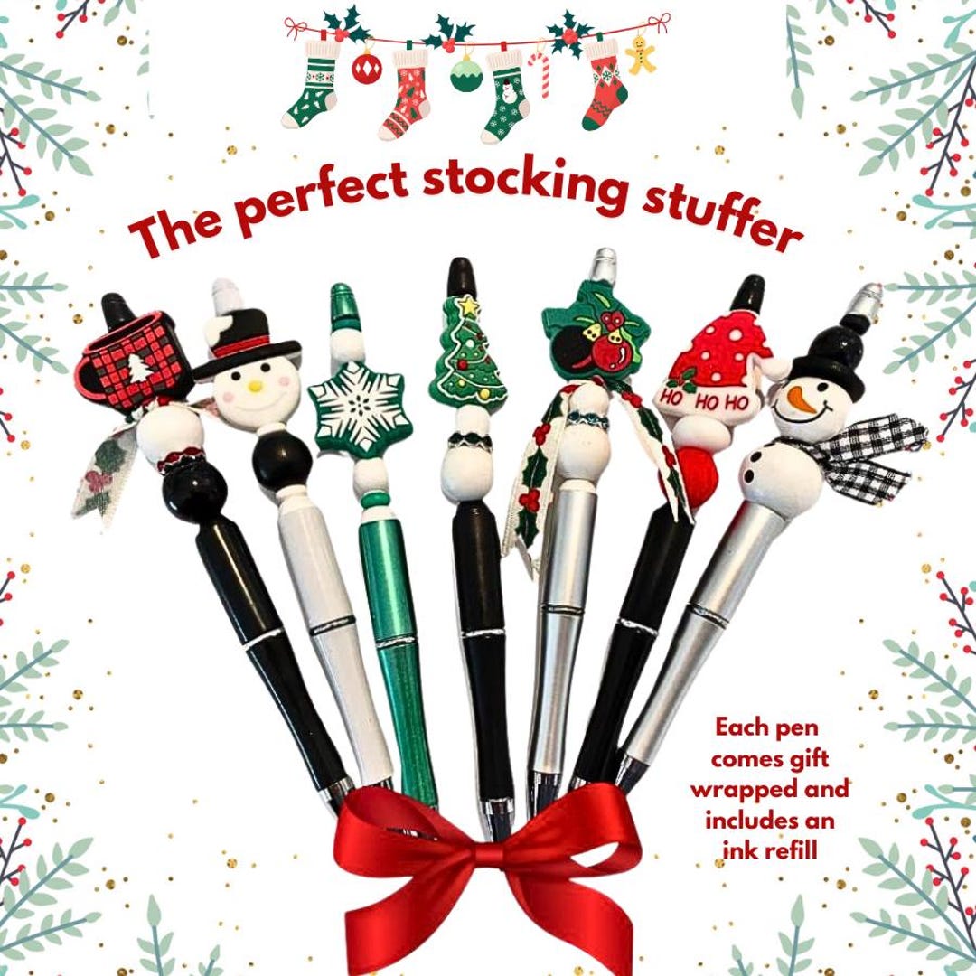 Christmas Beaded Pens, Perfect Stocking Stuffer Gift, Teen Girl Gift ...
