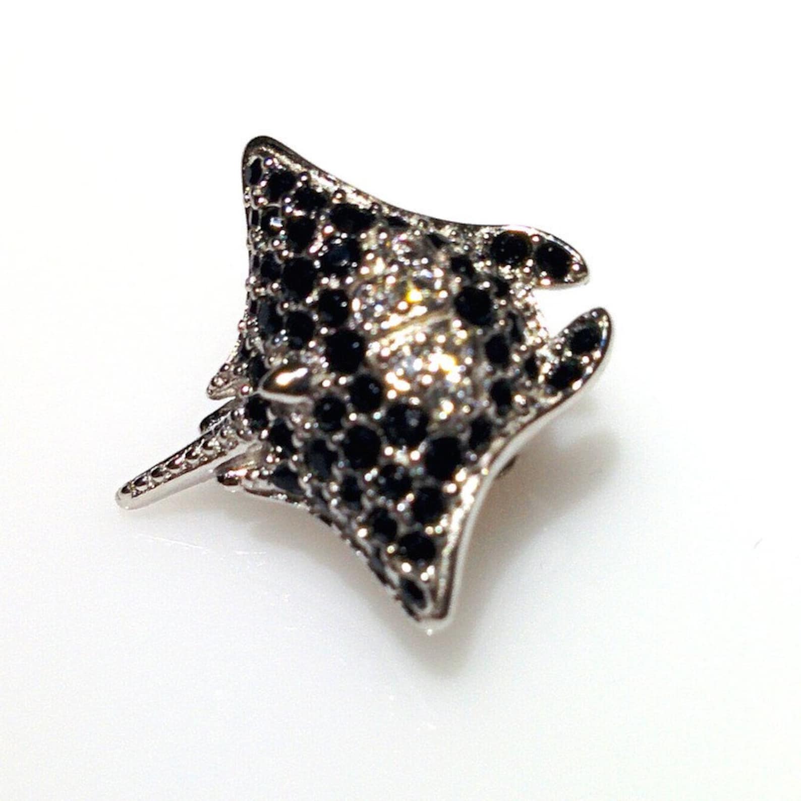 7SEAS Sterling Silver Reef Manta Ray Charm With Cubic Zirconia – Fits ...