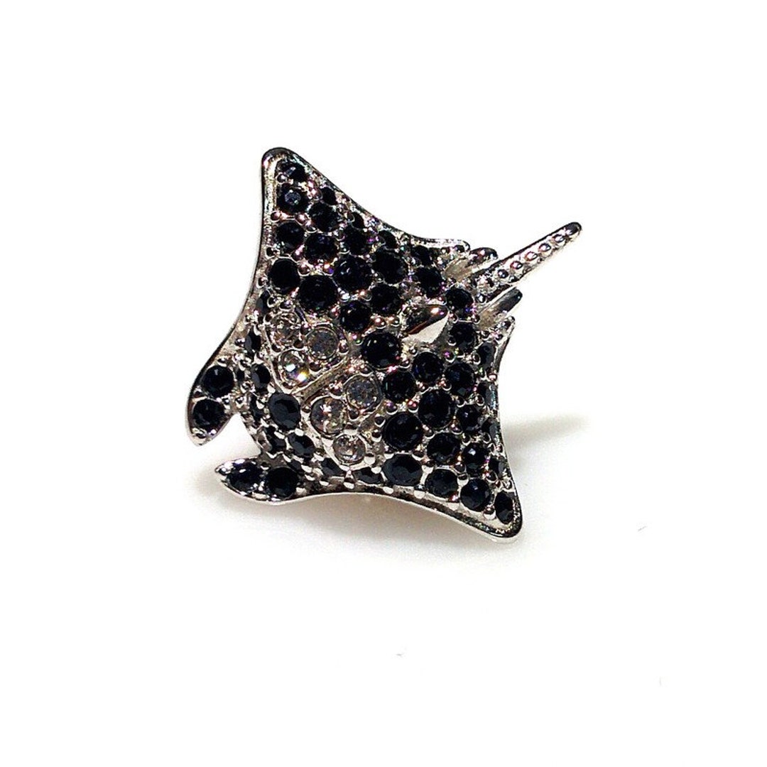 Silver Manta Ray Bead, Sparkling Manta Ray, Silver Manta Ray Pendant ...