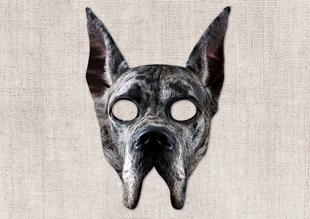 Merle Great Dane Printable Mask, Dog, Great Dane, Photo-real Dog Mask ...