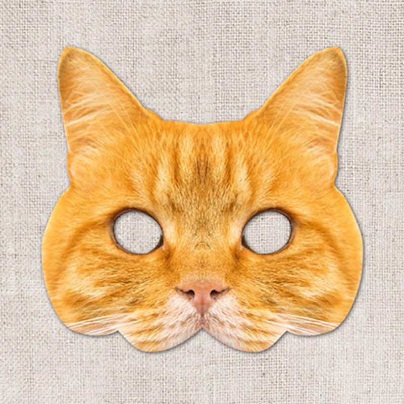 Tabby Cat Mask Orange - Etsy UK