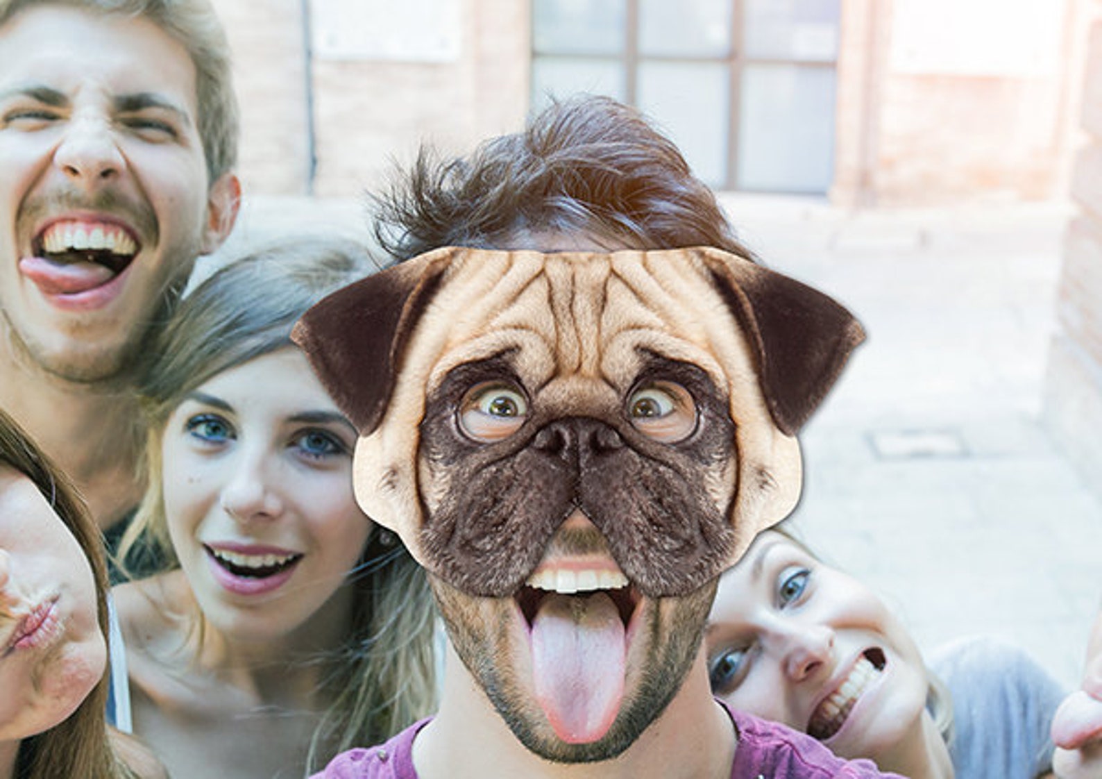 Pug Printable Mask, Dog, Pug, Photo-real Dog Mask, Halloween Mask ...