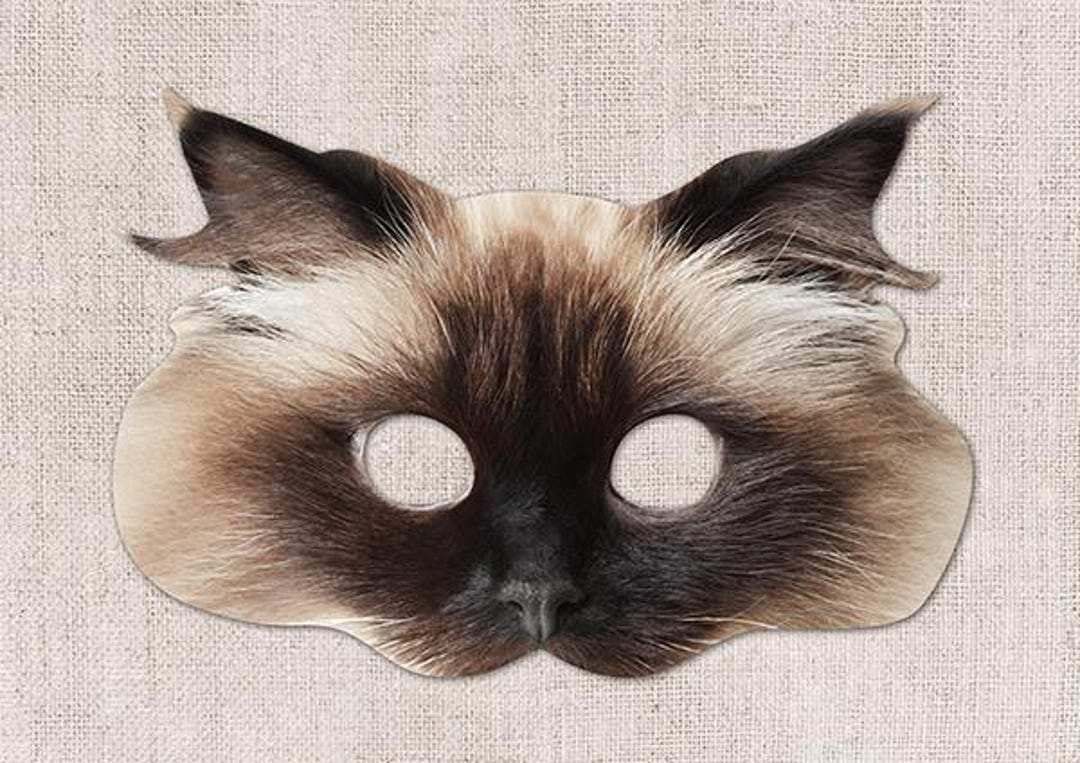 Himalayan Cat Printable Mask, Cat Mask, Printable Halloween Mask ...
