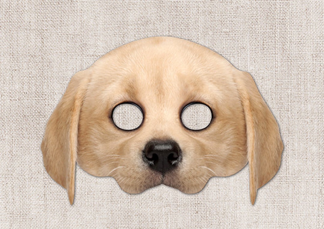 Yellow Lab Puppy Printable Mask, Dog, Labrador, Photo-real Dog Mask ...