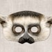 Lemur Printable Mask, Ring-tailed Lemur, Photo-real Lemur Mask ...