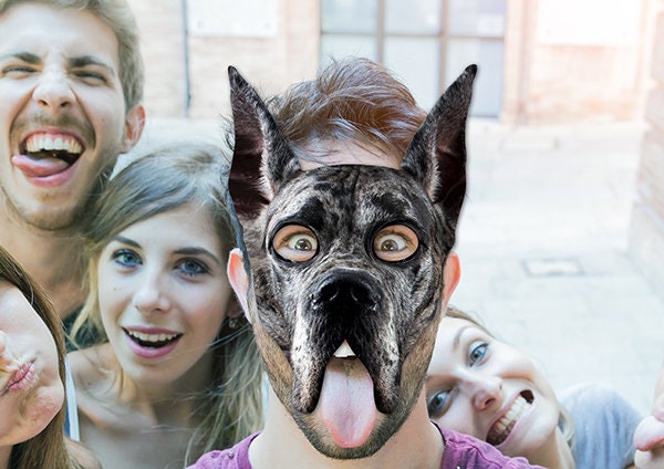 Merle Great Dane Printable Mask, Dog, Great Dane, Photo-real Dog Mask ...