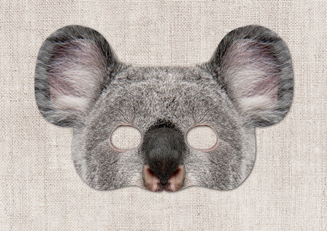 Koala Printable Mask, Koala, Photo-real Koala Mask, Halloween Mask ...