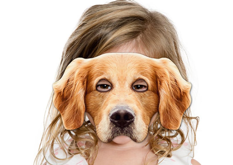 Golden Retriever Printable Mask, Dog, Golden, Photo-real Dog Mask ...