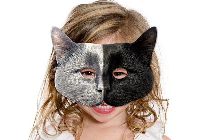 Two Face Cat Printable Mask Cat Photo-real Cat Mask - Etsy UK