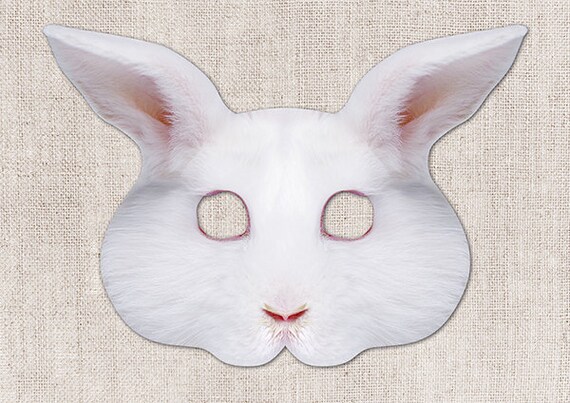 White Rabbit Printable Mask Bunny Rabbit Easter Basket | Etsy