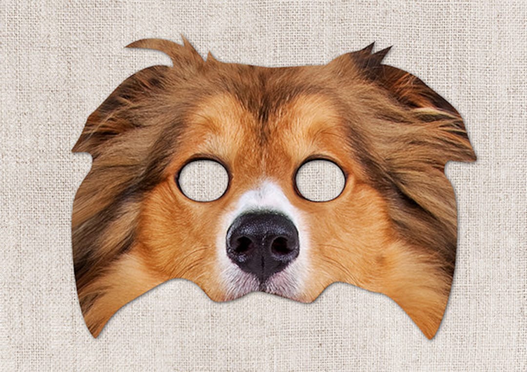 Collie Printable Mask, Dog, Collie, Photo-real Dog Mask, Printable Mask ...