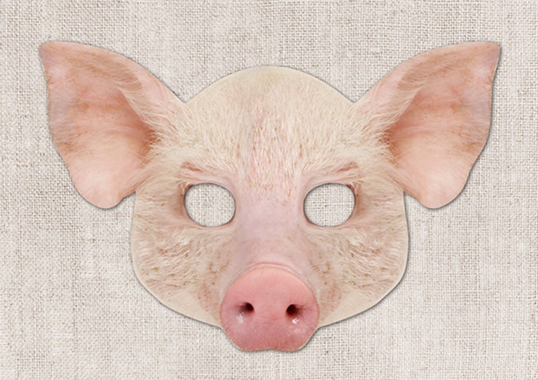 Piglet Printable Mask, Pig, Piglet, Photo-real, Printable Halloween ...