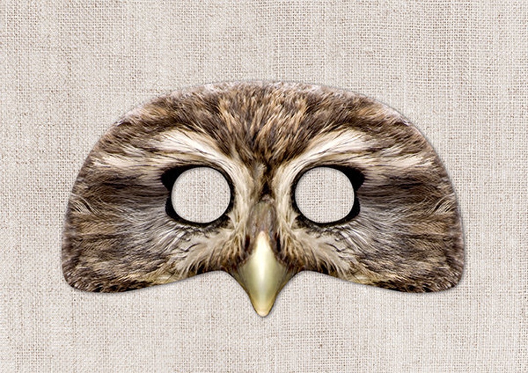Owl Printable Mask, Owl, Photo-real Owl Mask, Printable Halloween Mask ...