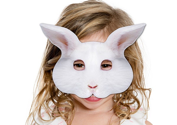 White Rabbit Printable Mask Bunny Rabbit Easter Basket - Etsy