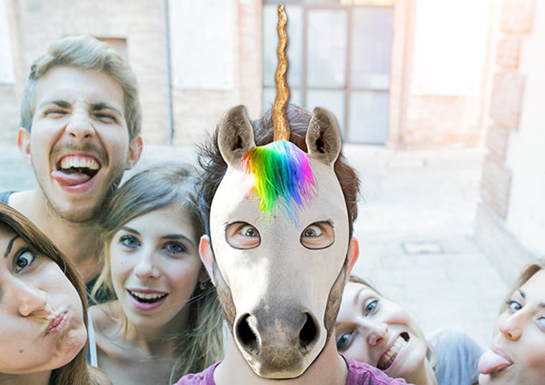 Rainbow Unicorn Printable Mask Photo-real Unicorn Mask - Etsy