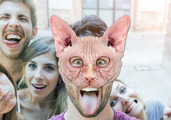 Sphynx Hairless Cat Printable Mask, Cat, Photo-real, Printable ...