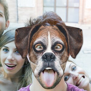 Old Boxer Printable Mask, Dog, Boxer, Photo-real Dog Mask, Halloween ...