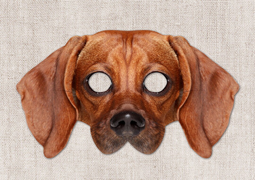 Dachshund Printable Mask, Dog, Photo-real Dog Mask, Halloween Mask ...