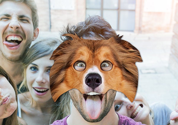 Collie Printable Mask, Dog, Collie, Photo-real Dog Mask, Printable Mask ...