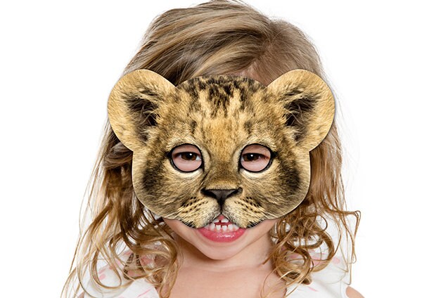 Lion Cub Printable Mask, Lion Cub, Photo-real Lion Cub Mask, Halloween ...