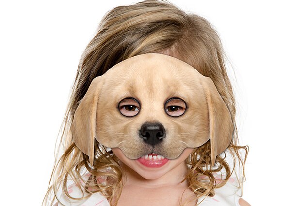 Yellow Lab Puppy Printable Mask Dog Labrador Photo-real Dog - Etsy