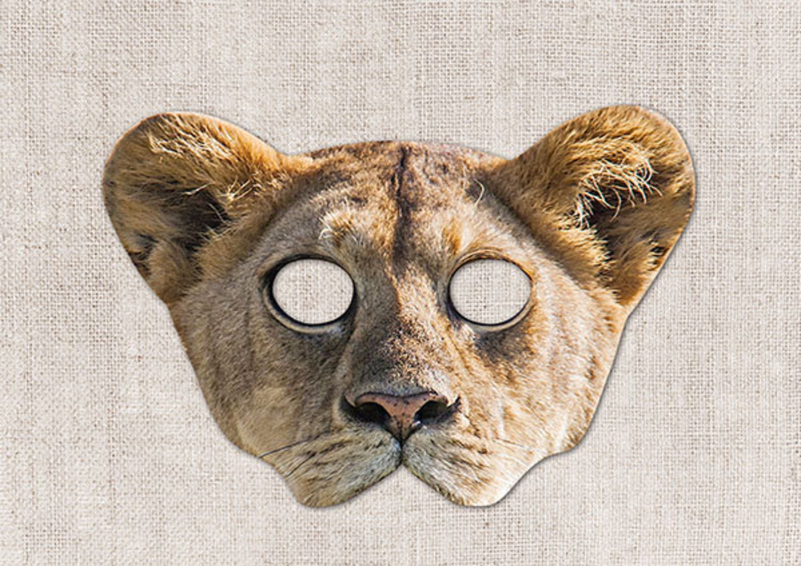 Lioness Printable Mask, Photo-real Lioness Mask, Halloween Mask ...