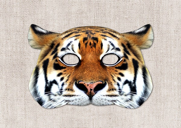 Tiger Printable Mask, Photo-real Tiger Mask, Printable Halloween Mask ...