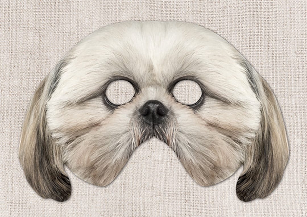 Shih Tzu Printable Mask, Dog, Shih Tzu, Photo-real Dog Mask, Photo Prop ...