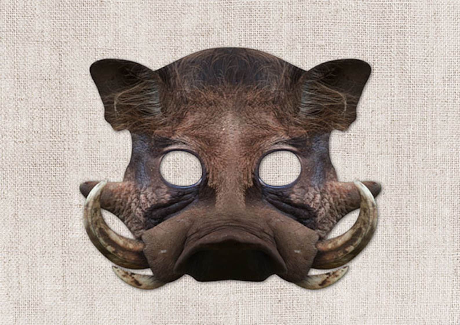 Warthog Printable Mask, Photo-real Warthog Mask, Halloween Mask ...
