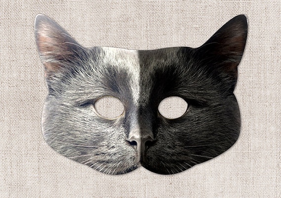 Two Face Cat Printable Mask Cat Photo-real Cat Mask | Etsy Australia