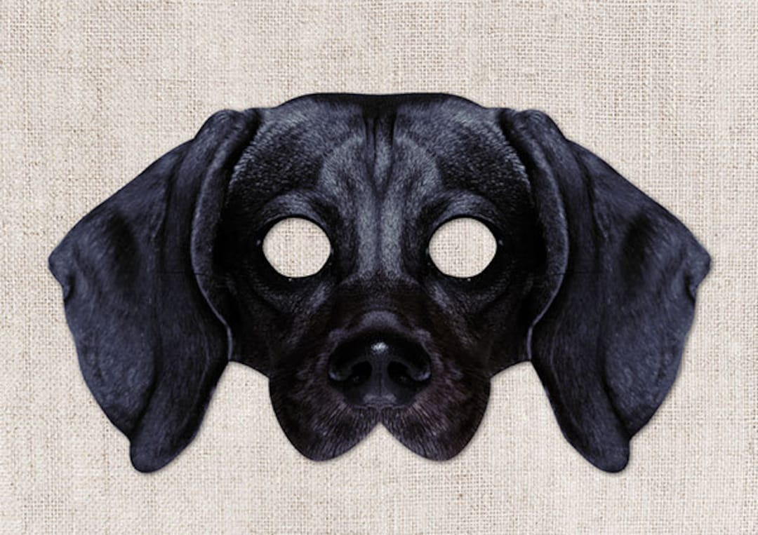 Black Dachshund Printable Mask, Dog, Photo-real Dog Mask, Halloween ...