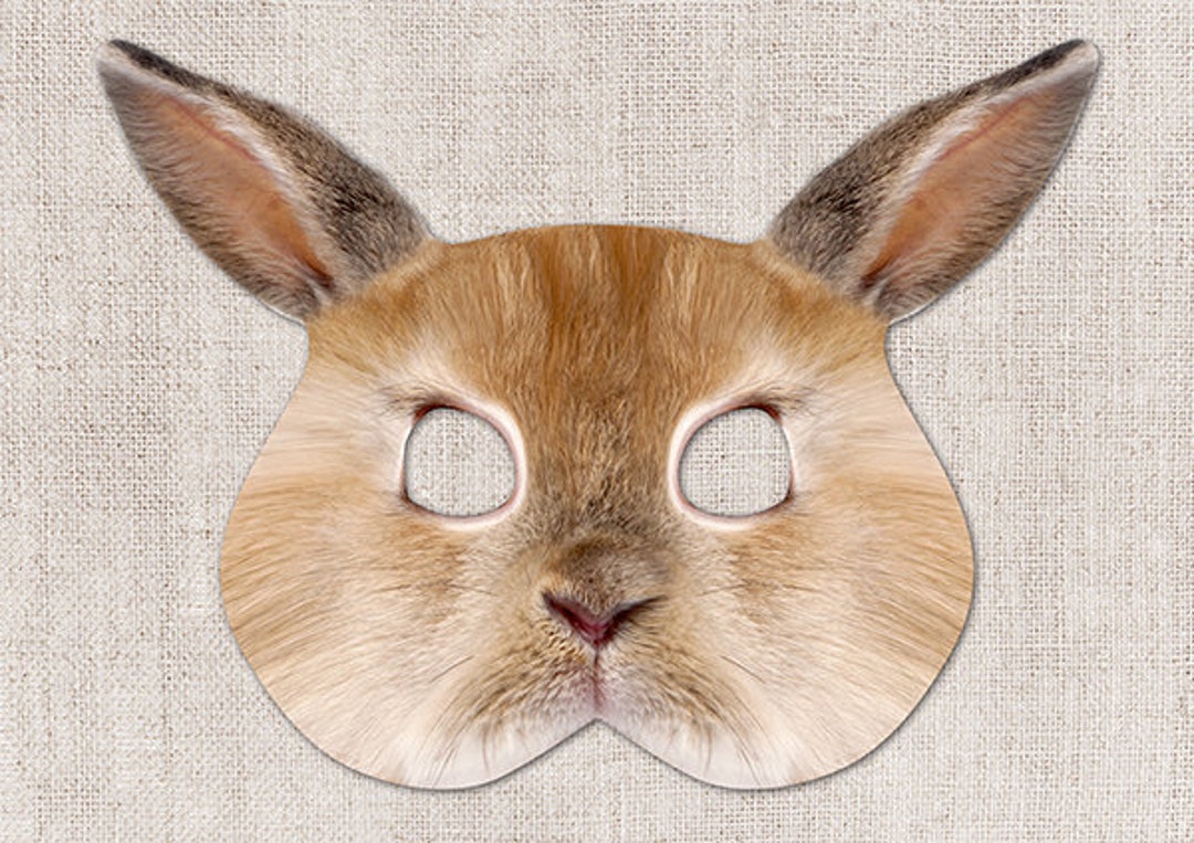 Bunny Printable Mask, Bunny, Rabbit, Basket, Photo-real, Printable ...