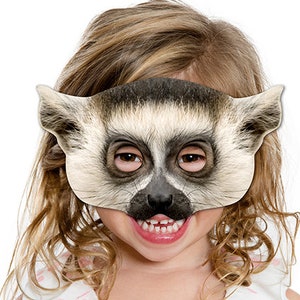 Lemur Printable Mask, Ring-tailed Lemur, Photo-real Lemur Mask ...