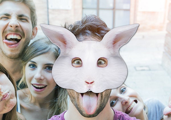 White Rabbit Printable Mask Bunny Rabbit Easter Basket - Etsy