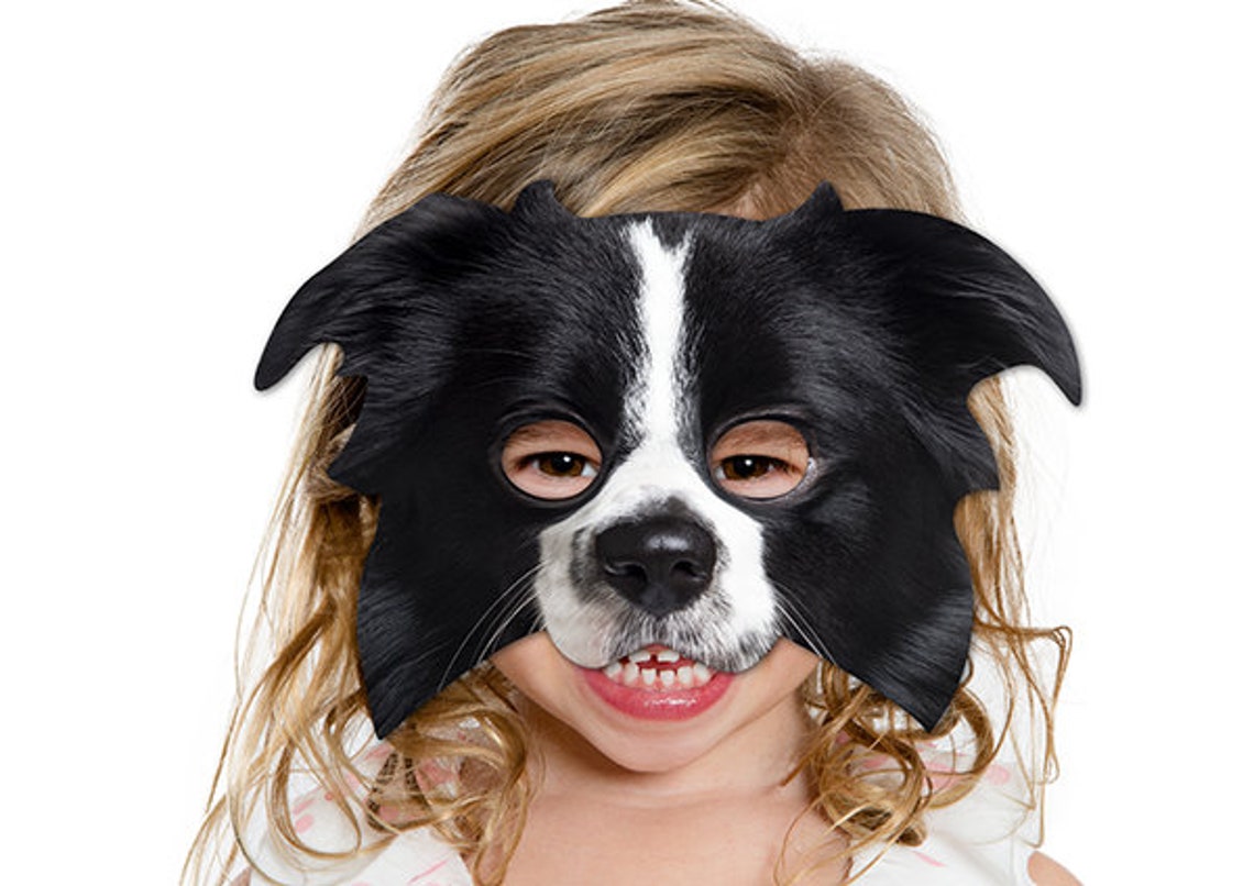Border Collie Printable Mask Dog Photo-real Dog Mask - Etsy