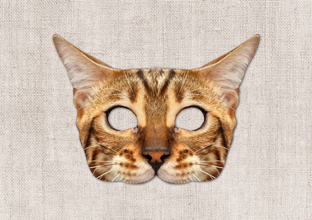 Bengal Cat Printable Mask, Cat, Photo-real Cat Mask, Printable ...
