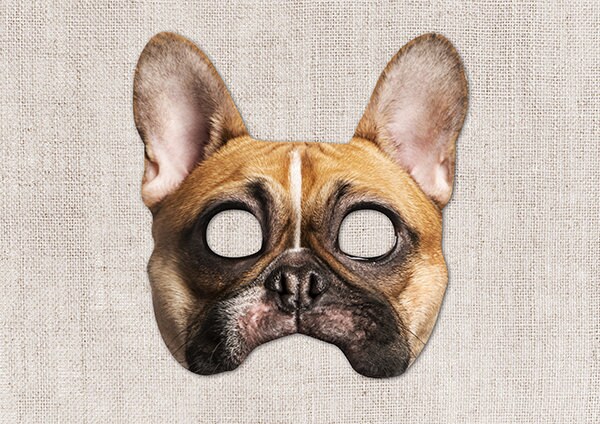 French Bulldog Printable Mask, Dog, Photo-real Dog Mask, Halloween Mask ...