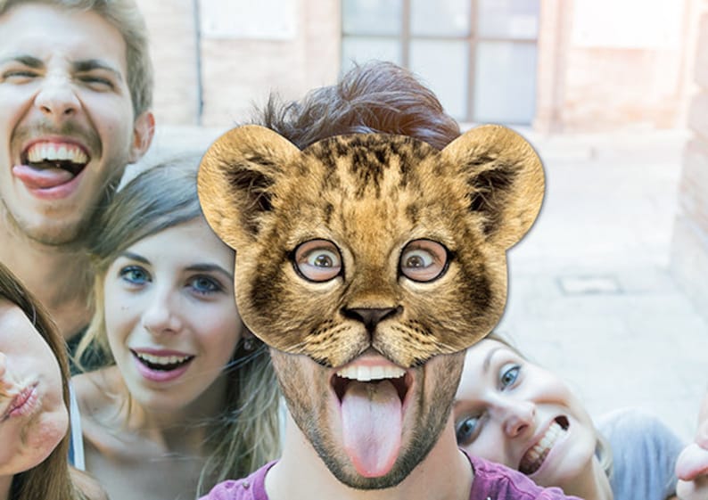 Lion Cub Printable Mask, Lion Cub, Photo-real Lion Cub Mask, Halloween ...