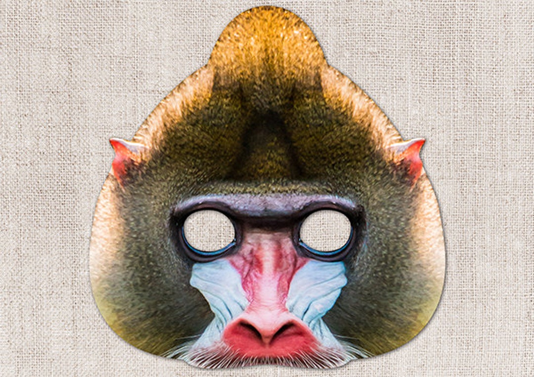Mandrill Printable Mask, Photo-real Mask, Rafiki, Halloween Mask ...