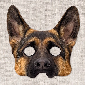 German Shepherd Printable Mask Dog Photo-real Dog Mask | Etsy