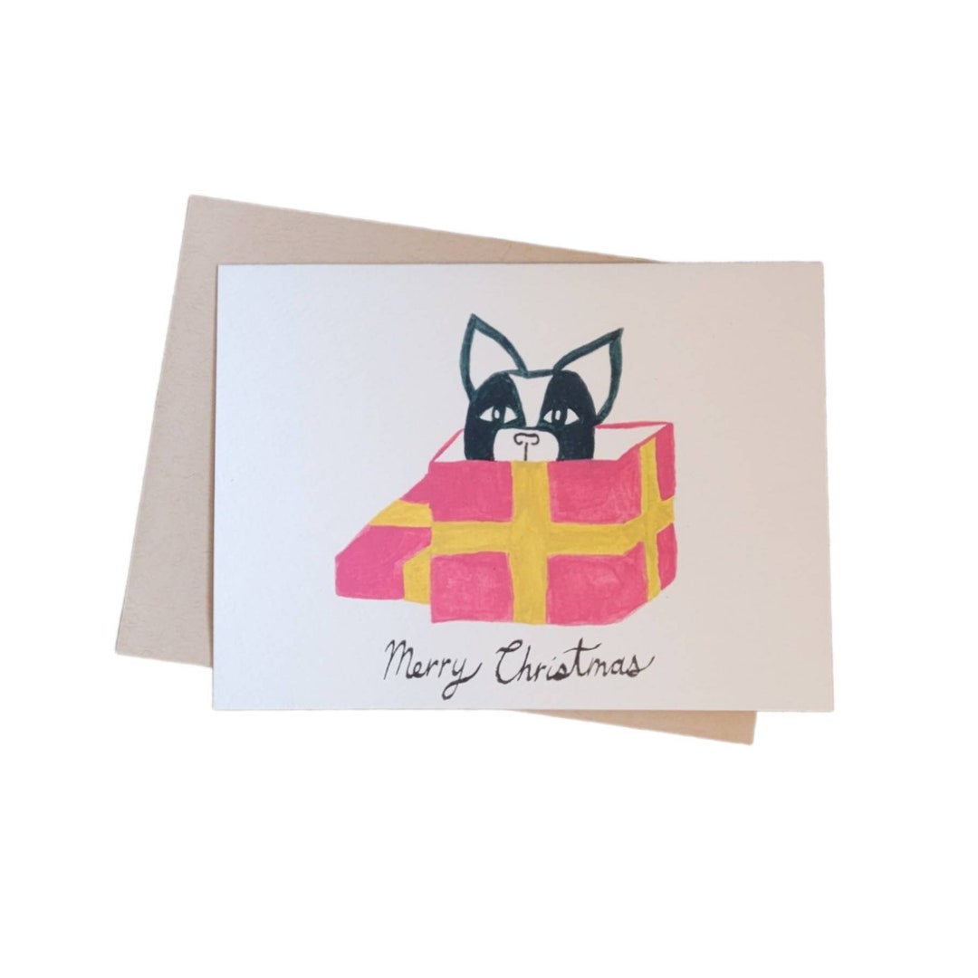Christmas Frenchie Greeting Cardfrench Bulldog Christmas - Etsy
