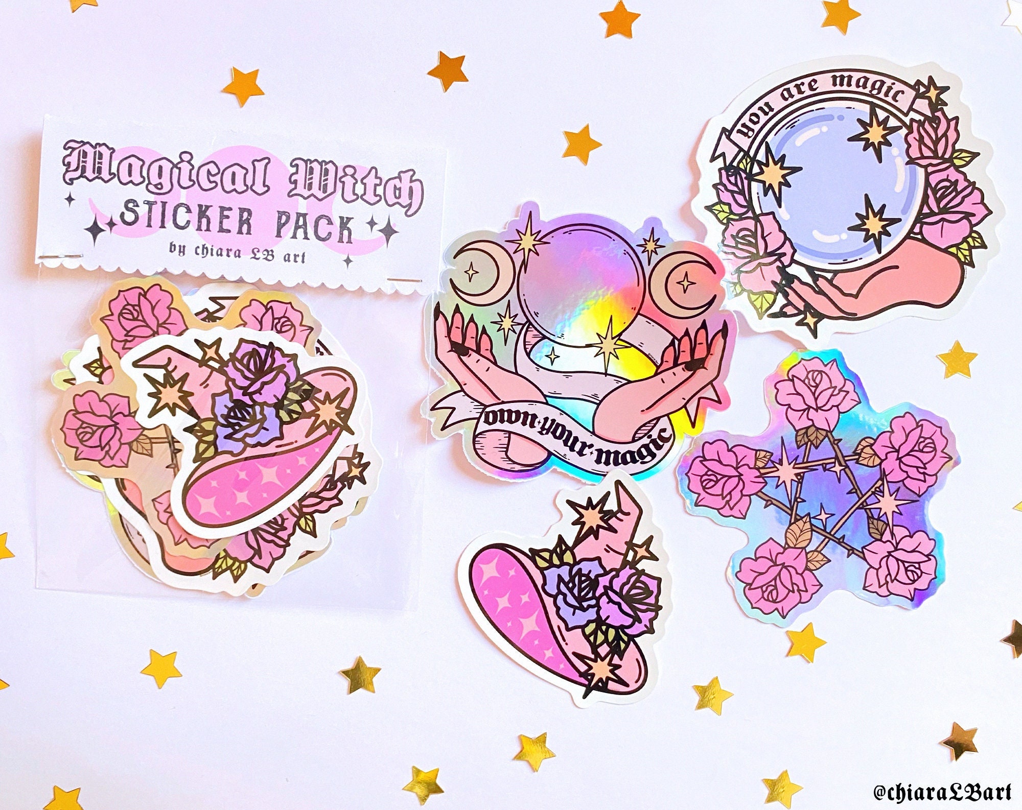 Magical Witch Holo Sticker Pack - Etsy