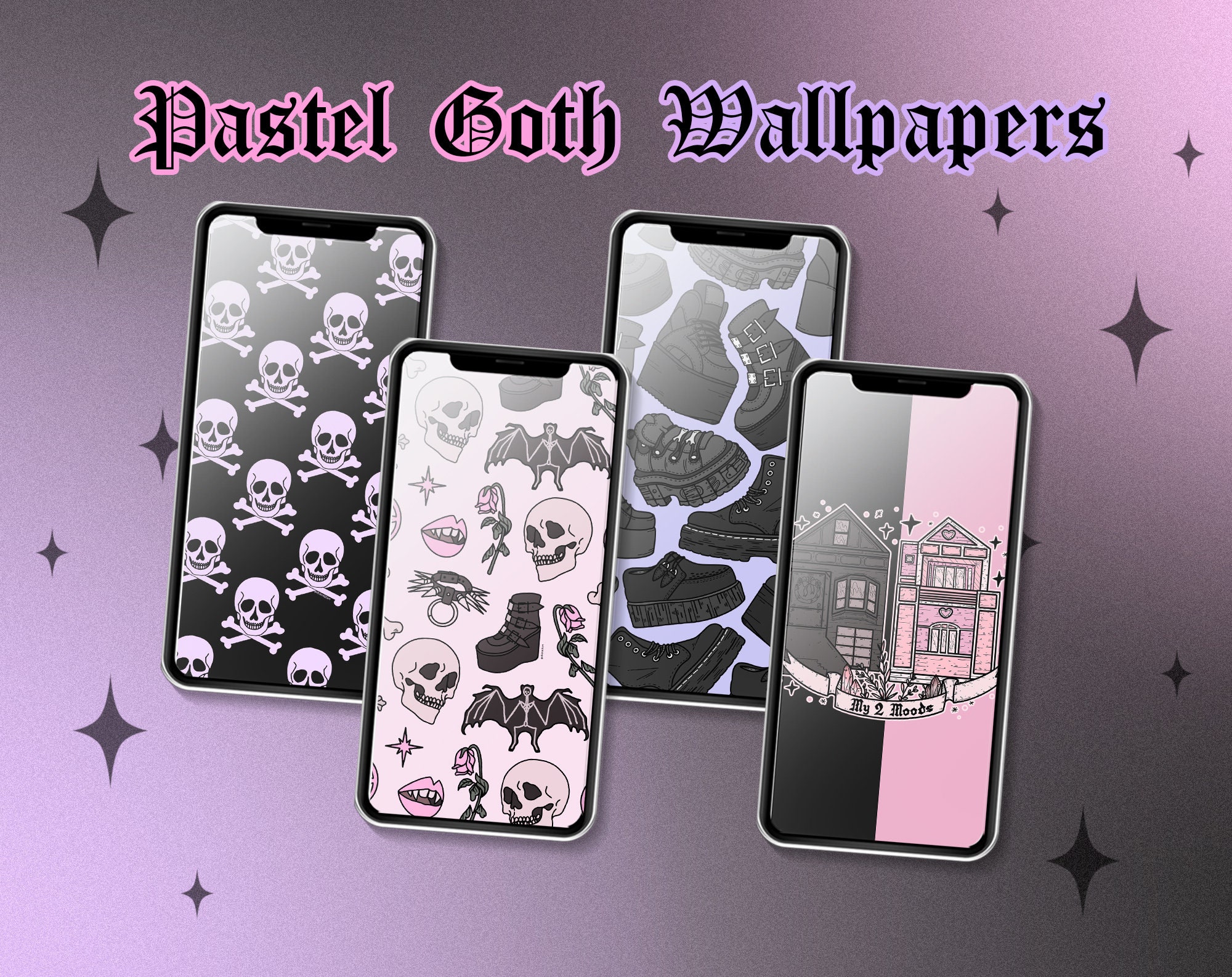 Pastel Goth DIGITAL Phone Wallpapers Pack *personal Use Only* - Etsy