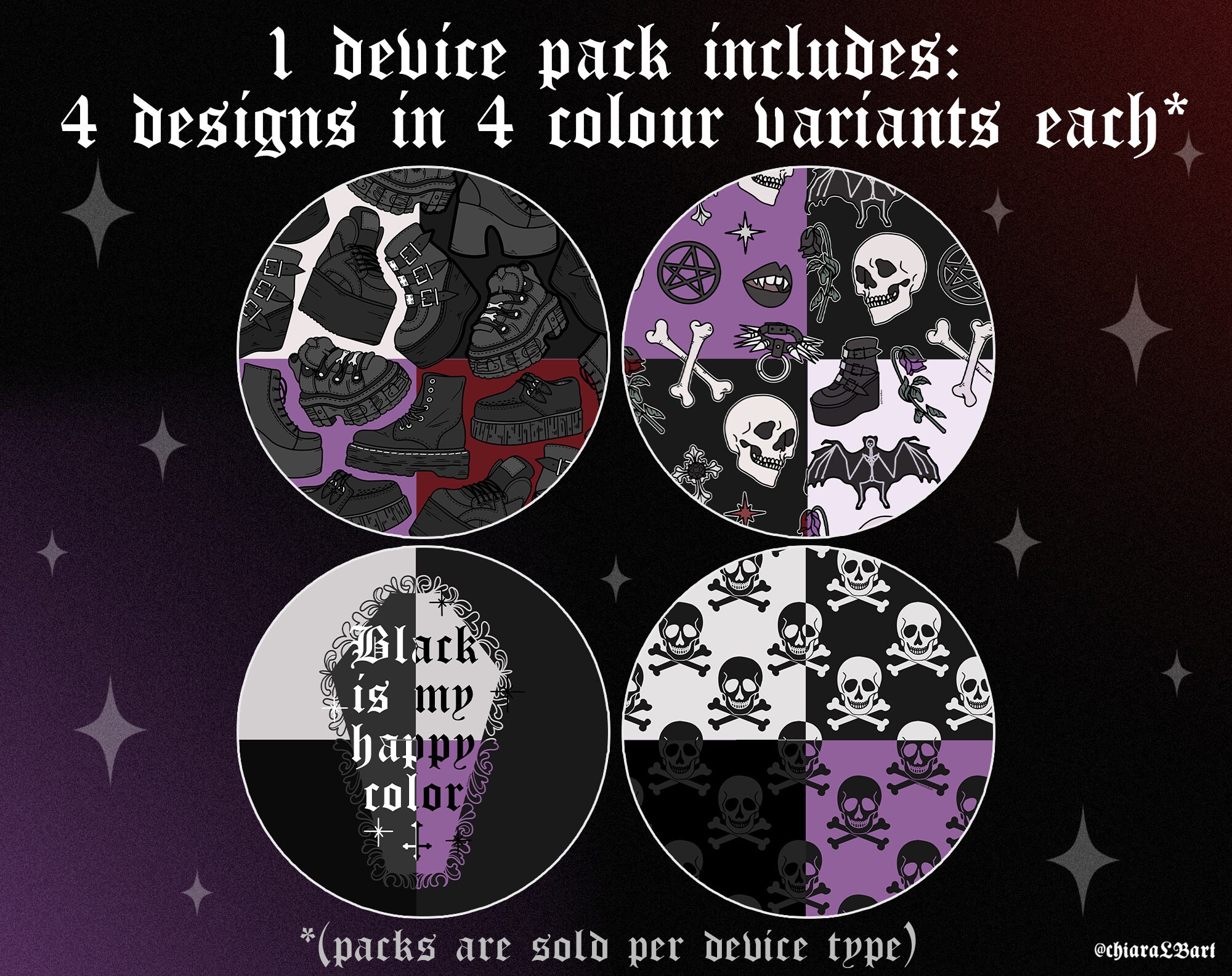 Goth DIGITAL Wallpapers Pack for 1 Device Only: Phone Desktop - Etsy