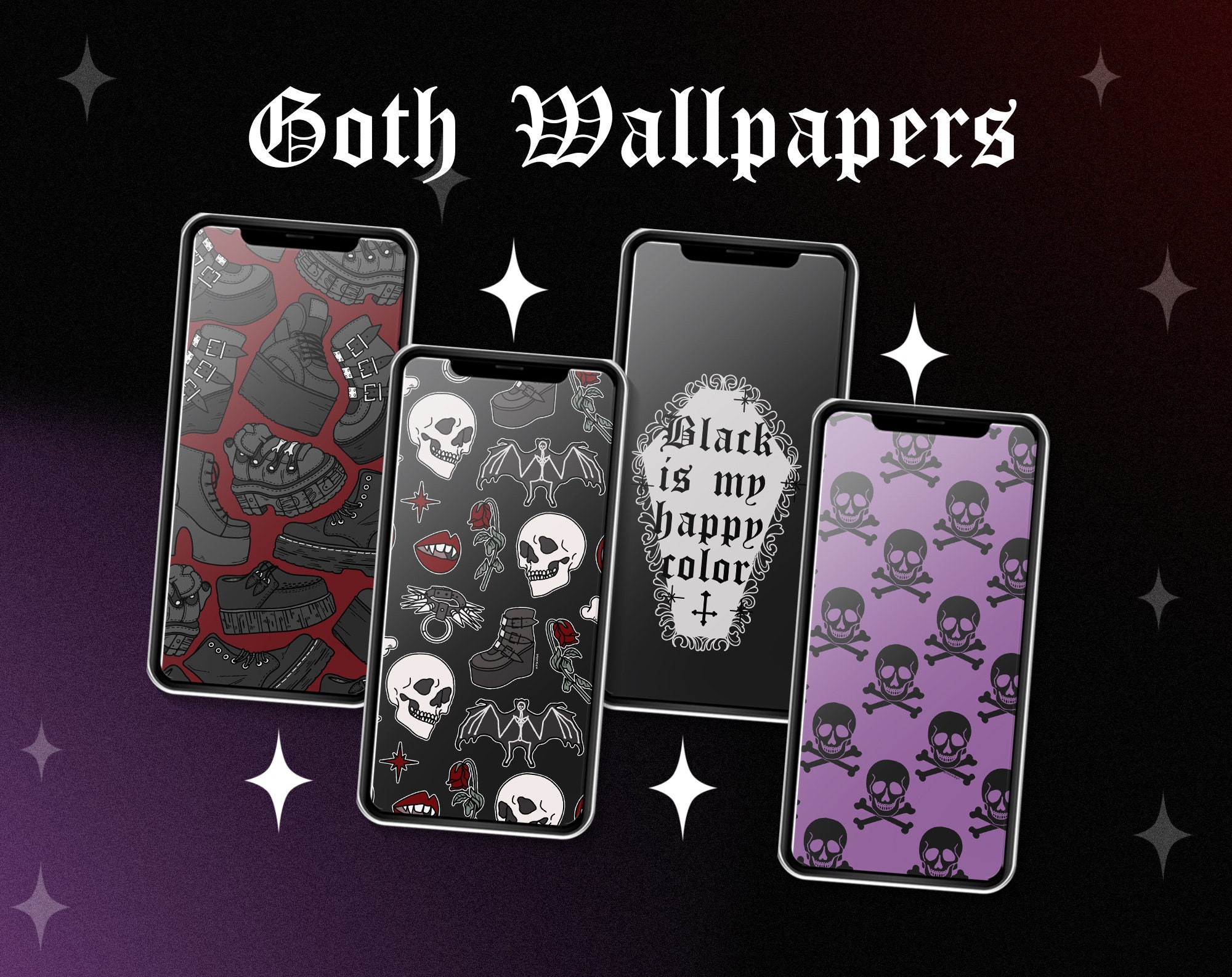 Goth DIGITAL Wallpapers Pack for 1 Device Only: Phone, Desktop OR iPad ...
