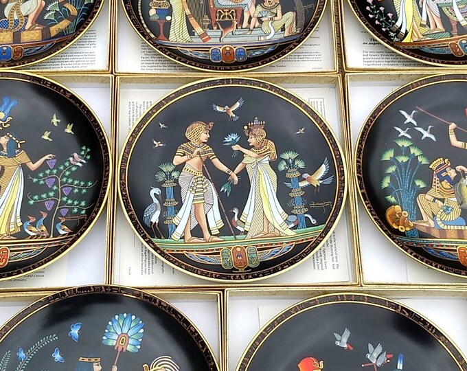 COMPLETE Legend of Tutankhamun Plate Set, Ancient Egyptian Decor ...