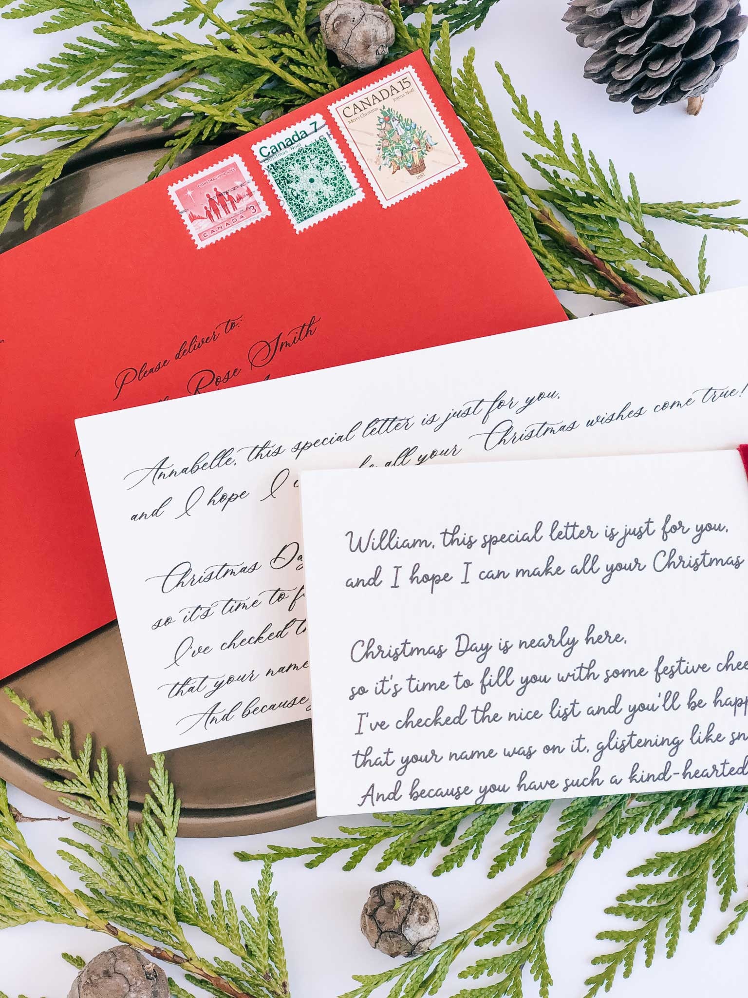 Personalised Christmas Letter From Santa With Vintage Stamps and Velvet ...