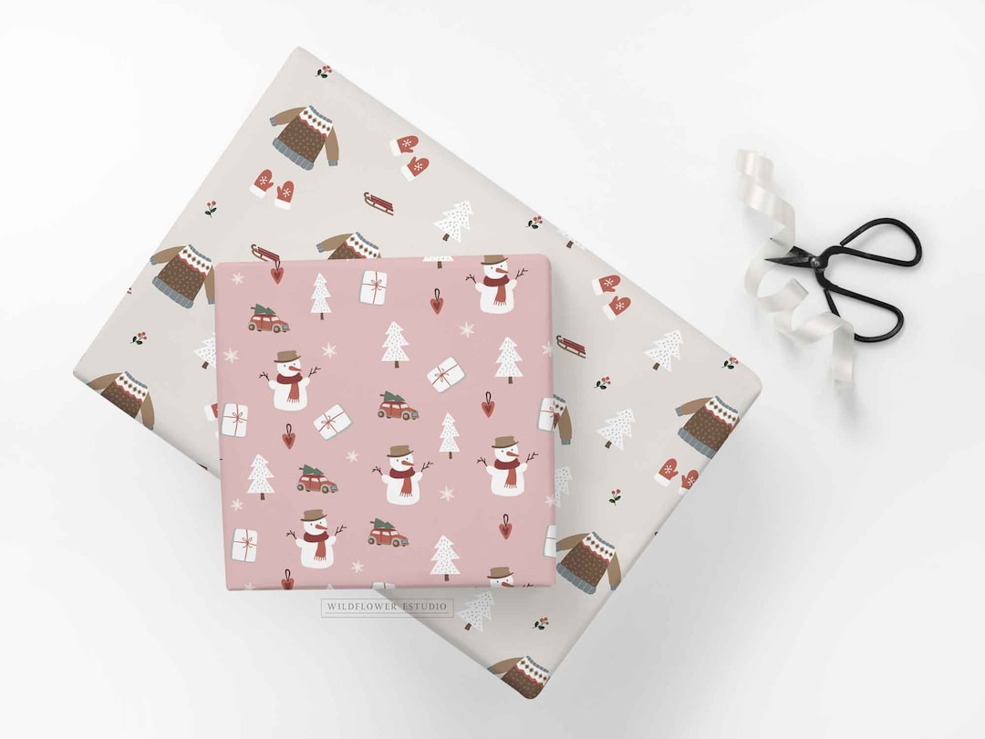 Pink Christmas Wrapping Paper Sets, Wrapping Paper Christmas Gift Wrap ...